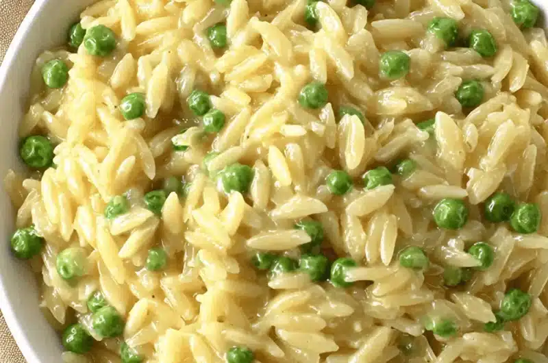 Ultimate Creamy Parmesan Orzo and Peas